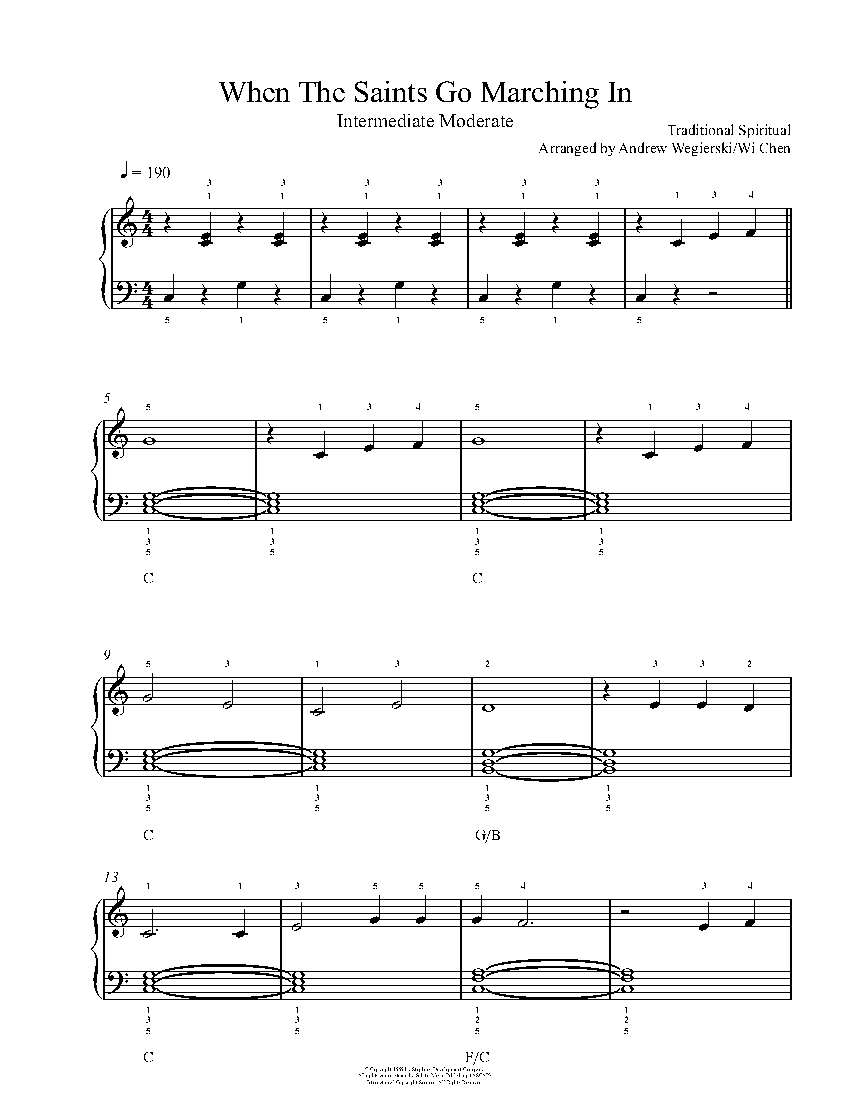 When The Saints Go Marching In by Traditional Piano Sheet Music ...